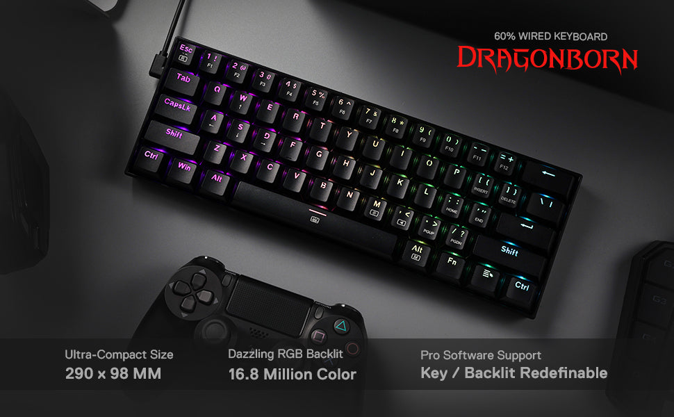 Dragon Born K630 - 60% Wired RGB Mechanical Keyboard (Red Switch)