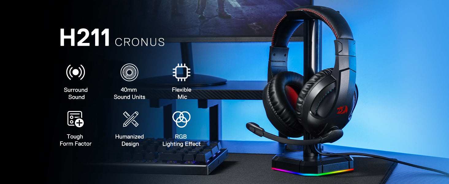 Cronus H211 - Wired Gaming Headset with Stereo Surround Sound