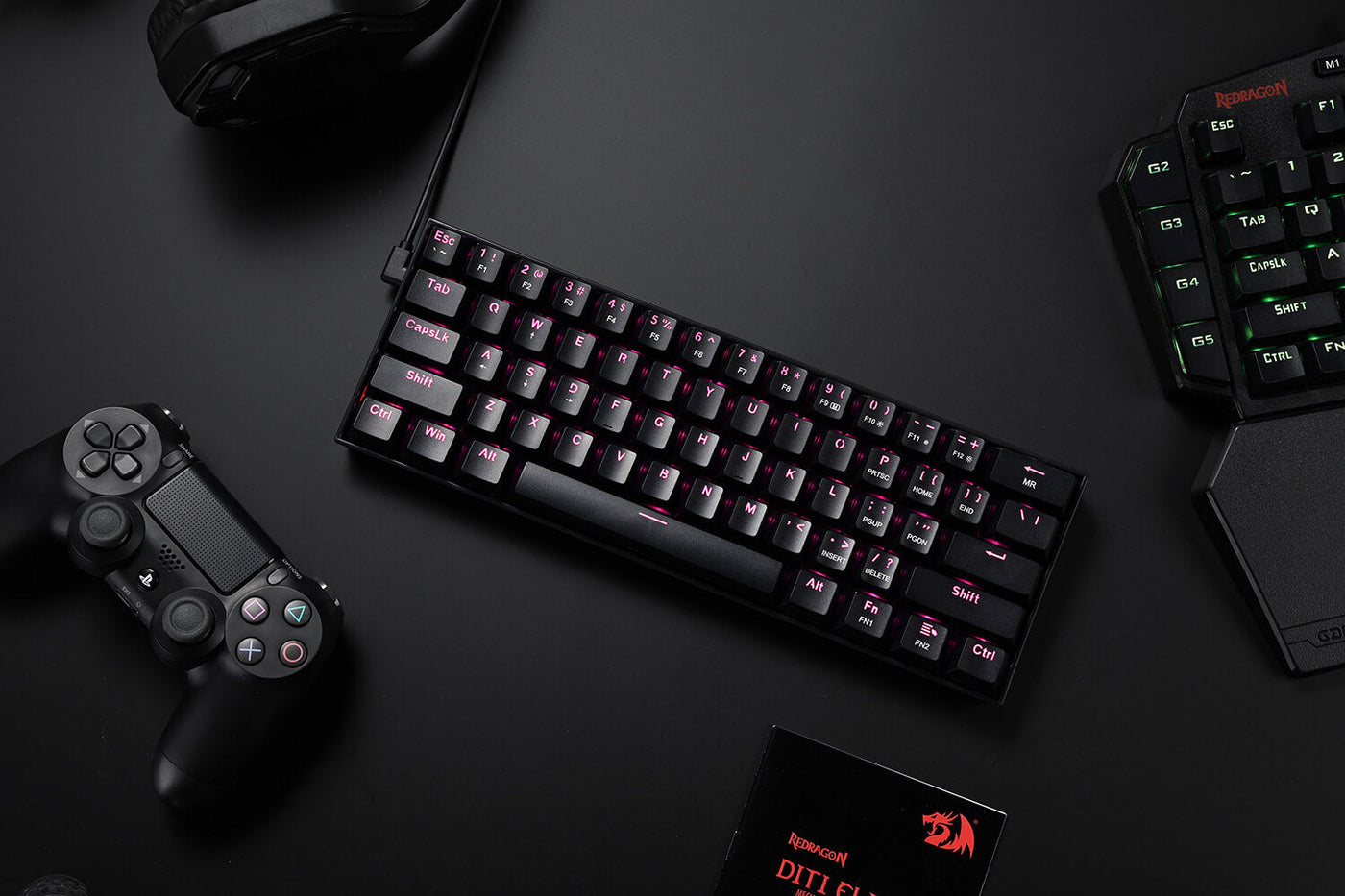DRAGON BORN K630 - 60% Wired Mechanical Keyboard Pink LED (Brown Switc