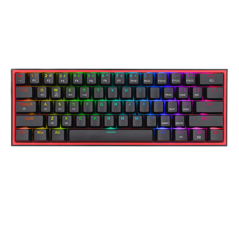 FIZZ PRO K616 - 60% Wired+2.4Ghz+BT Mechanical Keyboard Black (Red Swi