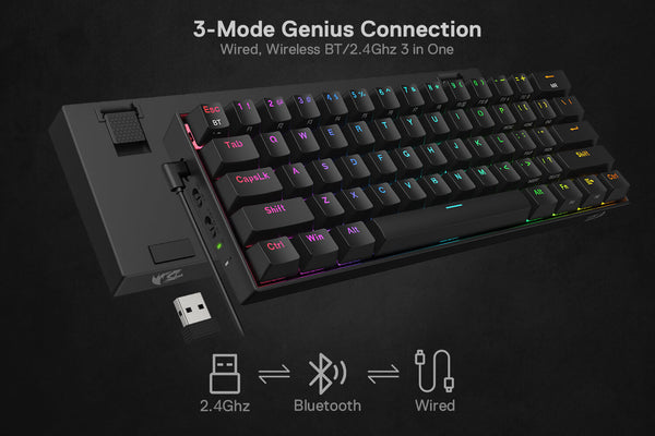 Draconic Pro K530 PRO - 60% Bluetooth+24.Ghz+Wired Mechanical Keyboard