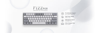 Fizz K617 - 60% Wired Mechanical Keyboard White and Grey (Red Switches