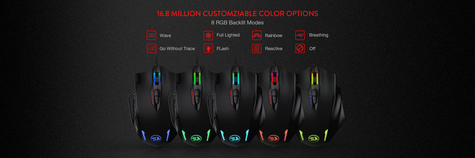 Impact M908 - RGB Wired Mouse with Weights