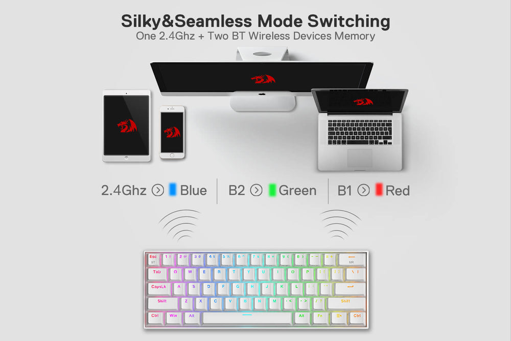 Draconic Pro K530 Pro - 60% Bluetooth+2.4Ghz+Wired Mechanical Keyboard